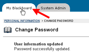 Blackboard Support for Students: Changing Your Blackboard Password